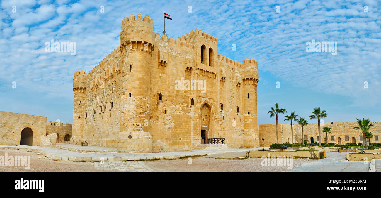 The Qaitbay Fort is the famous historic landmark and fine example of ...
