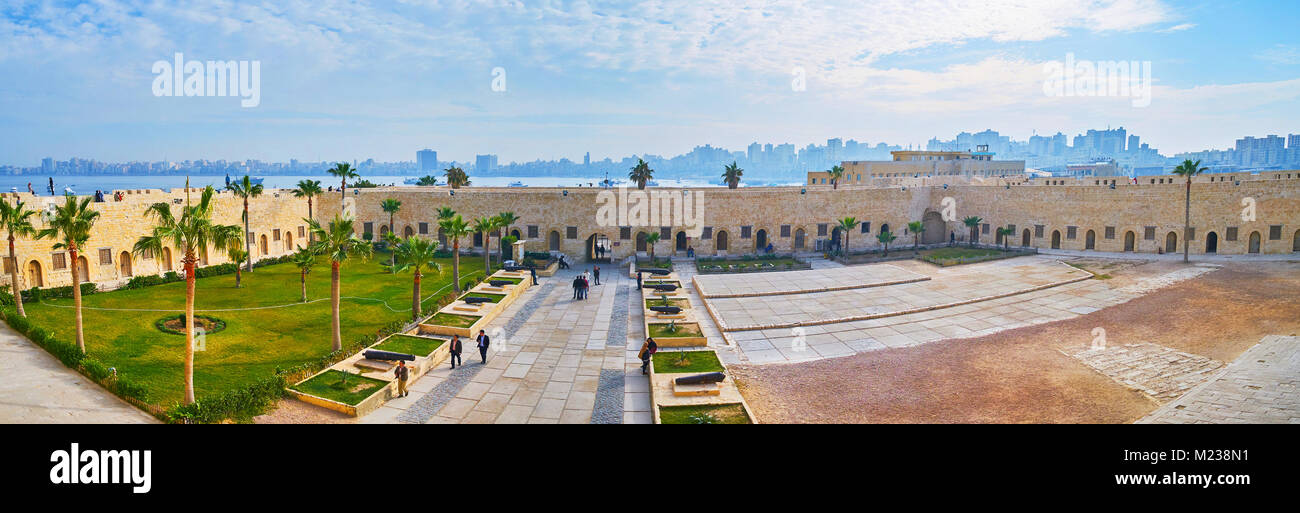 ALEXANDRIA, EGYPT - DECEMBER 17, 2017: Panorama of the courtyard of ...