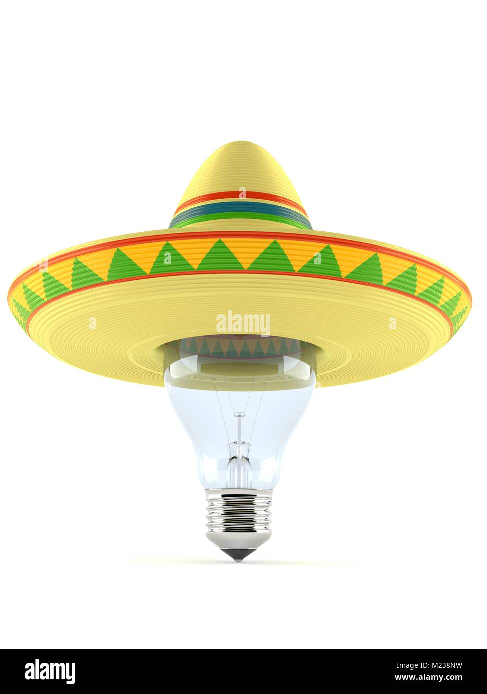 Sombrero with Light bulb isolated on white background Stock Photo - Alamy