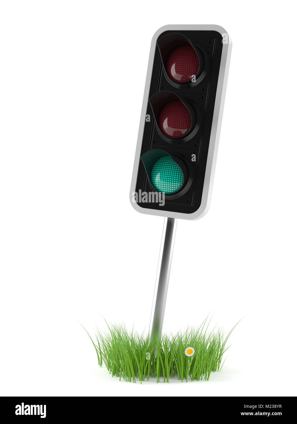 Green traffic light isolated on white background Stock Photo - Alamy