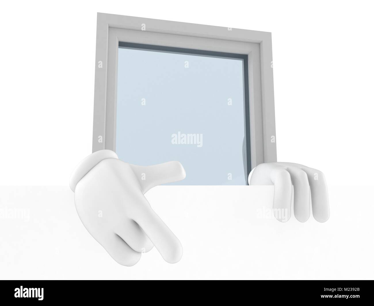 Window character isolated on white background Stock Photo - Alamy