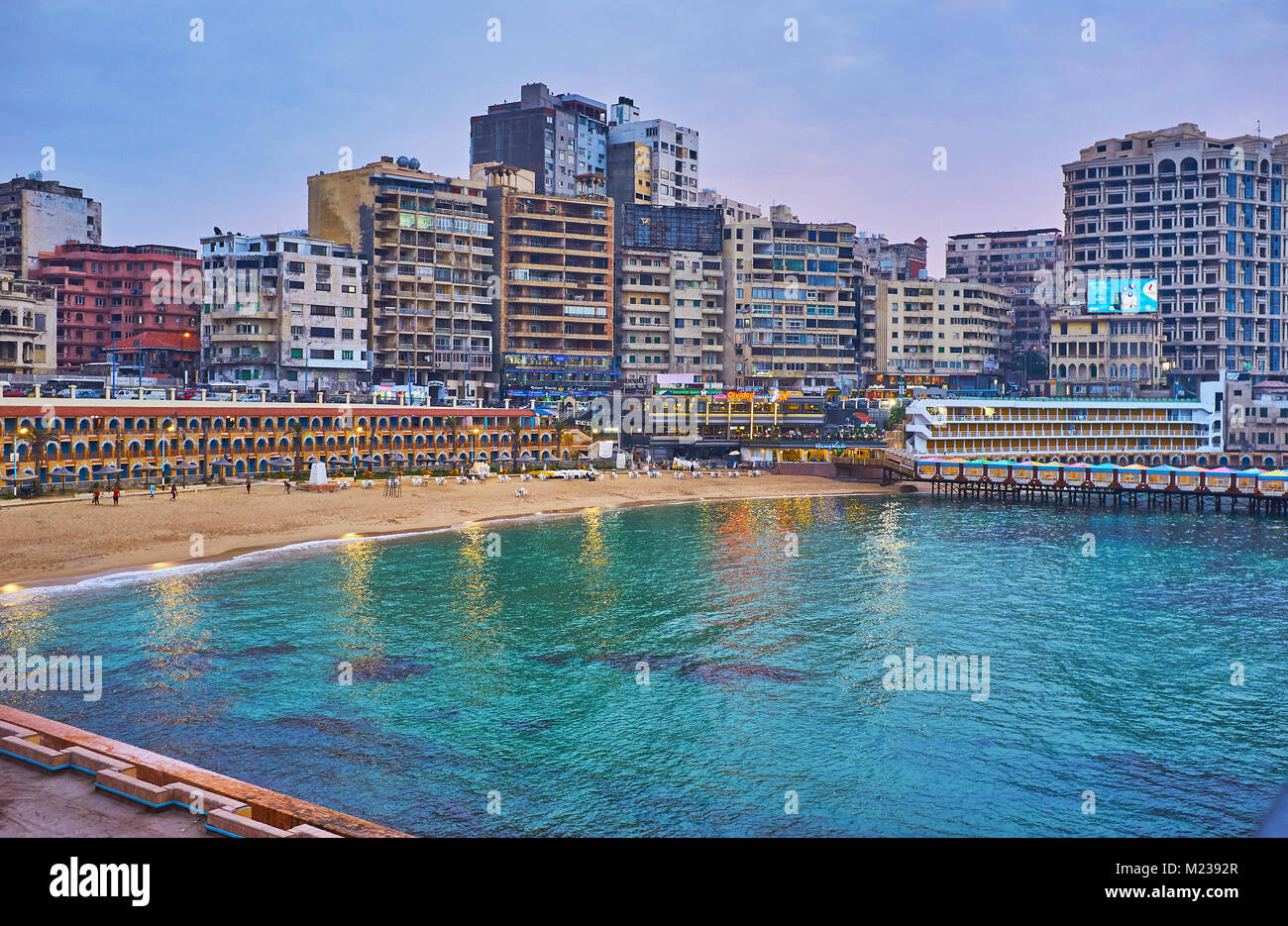 ALEXANDRIA, EGYPT - DECEMBER 17, 2017: Stanley beach is beautiful ...