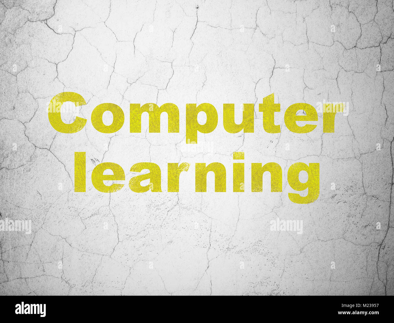 Studying concept: Computer Learning on wall background Stock Photo - Alamy