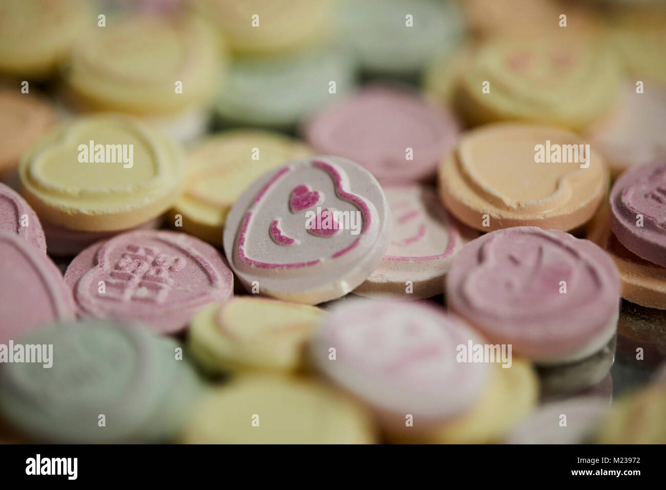 Swizzels Matlow of New Mills making Love heart sweets Stock Photo - Alamy