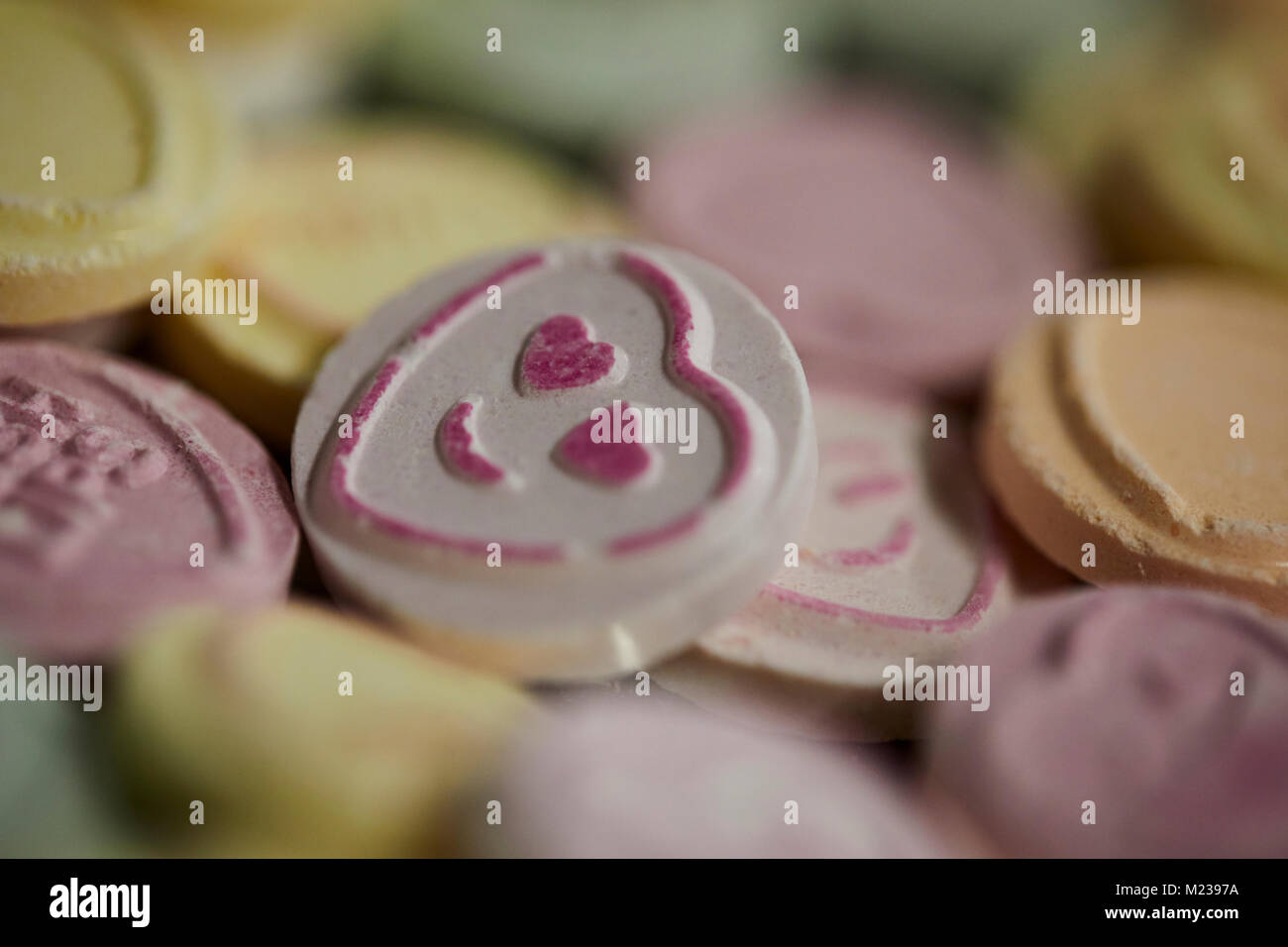 Swizzels Matlow of New Mills making Love heart sweets Stock Photo - Alamy