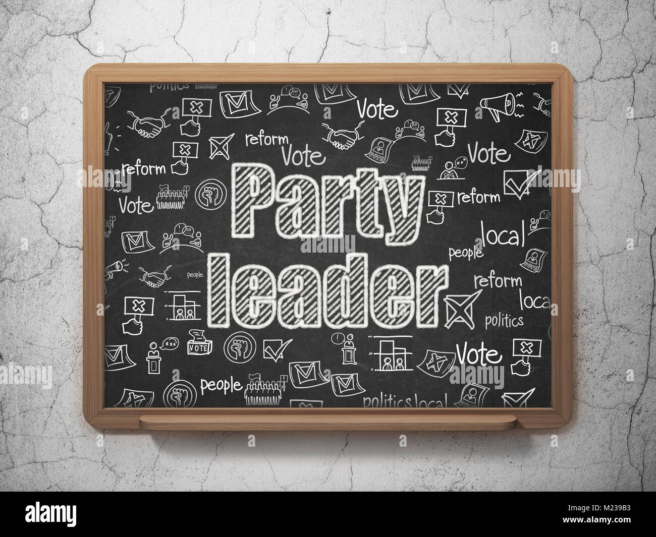 Political concept: Party Leader on School board background Stock Photo ...