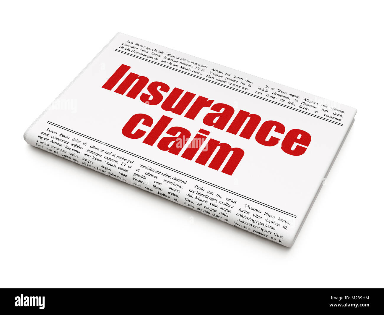 Insurance concept: newspaper headline Insurance Claim Stock Photo - Alamy