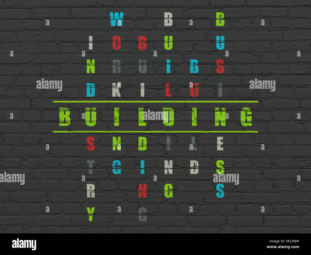 Construction concept: Building in Crossword Puzzle Stock Photo - Alamy
