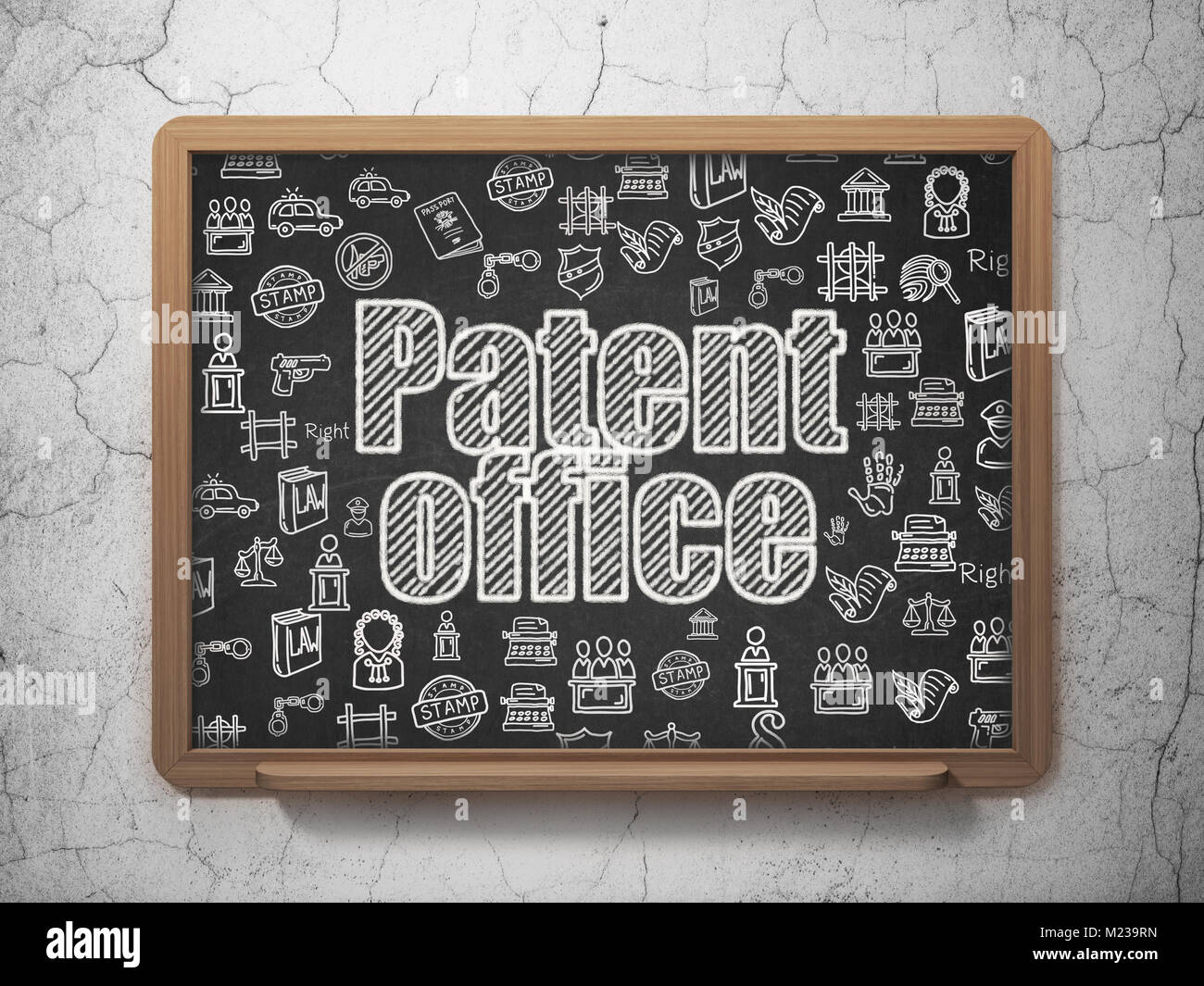 Law concept: Patent Office on School board background Stock Photo - Alamy