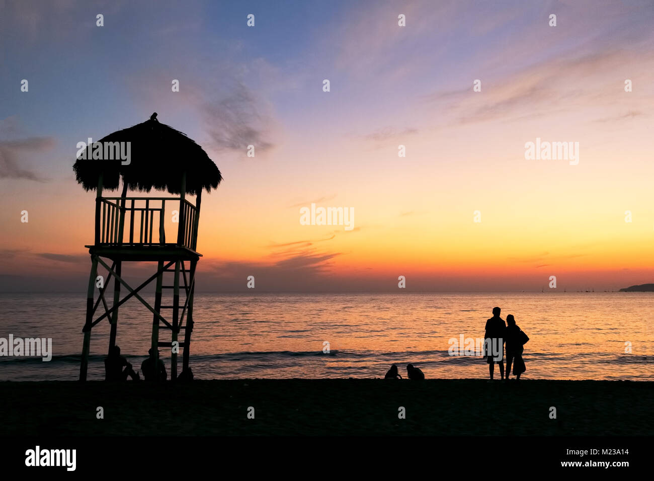 Enjoying the sunset along the beach in Bucerias, Nayarit, Mexico Stock ...