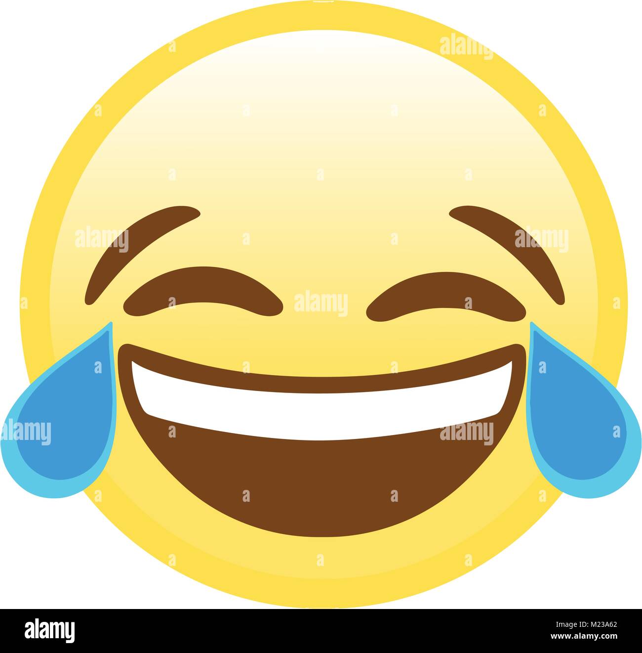 The isolated yellow vector yellow laugh and crying tear flat icon Stock ...
