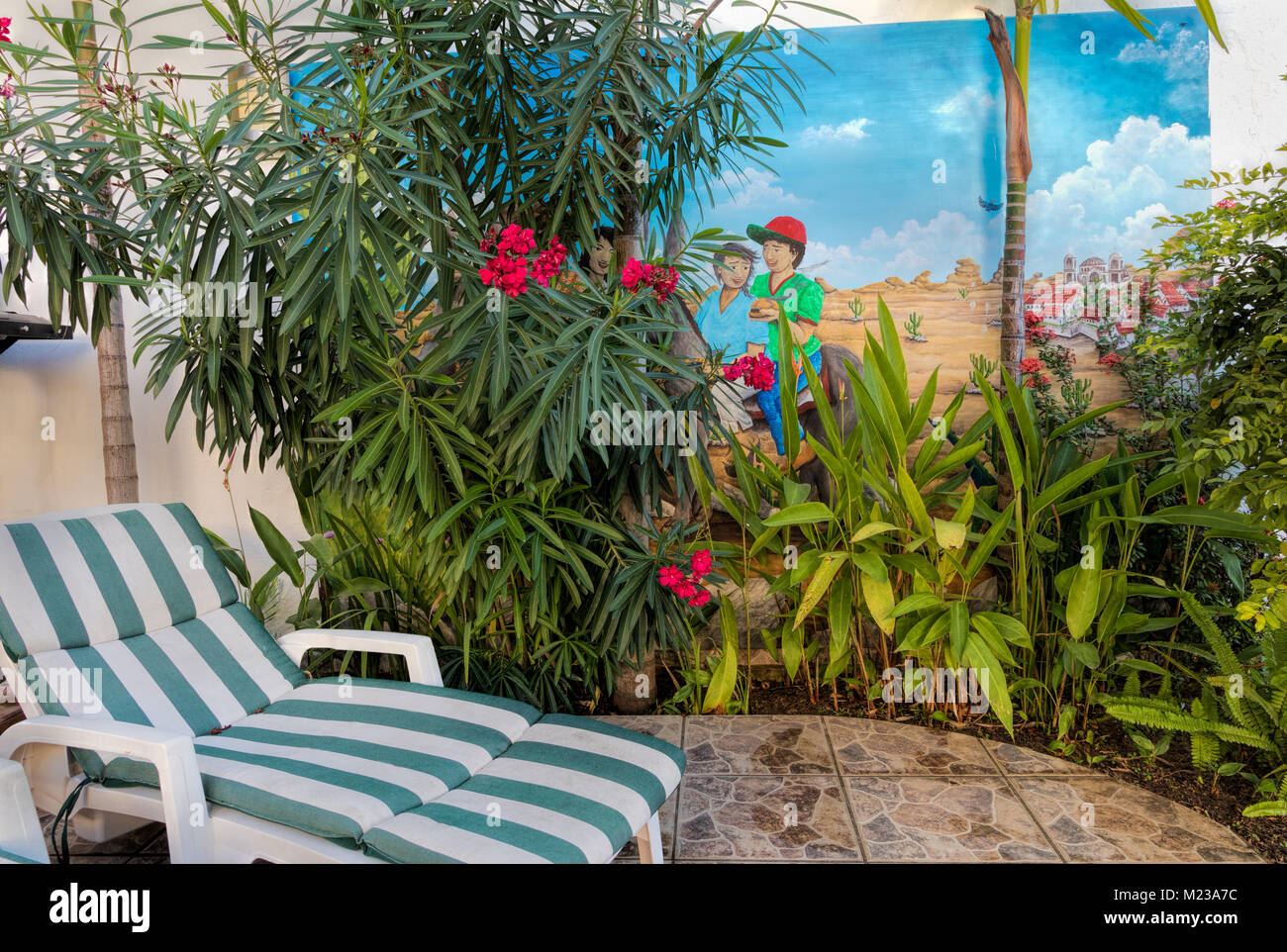 Street scene in Bucerias, a small fishing village near Puerto Vallarta ...