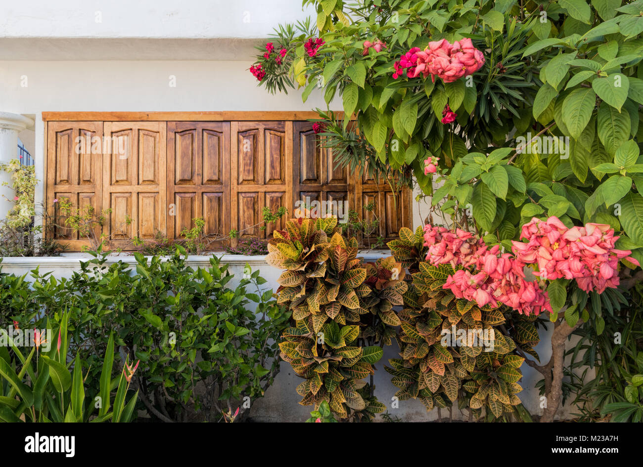 Street scene in Bucerias, a small fishing village near Puerto Vallarta ...