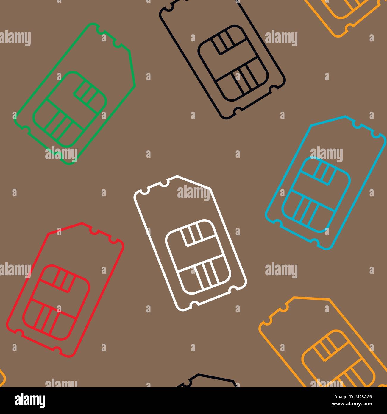 Vector SIM Cards Seamless Pattern on Background Stock Vector Image ...