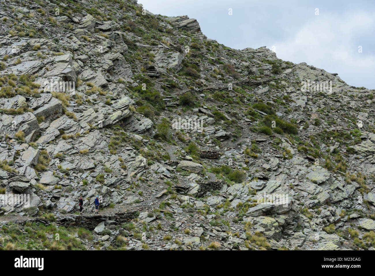 Sierra Nevada, Trevelez, Spain. Two hikers in the mountains around ...