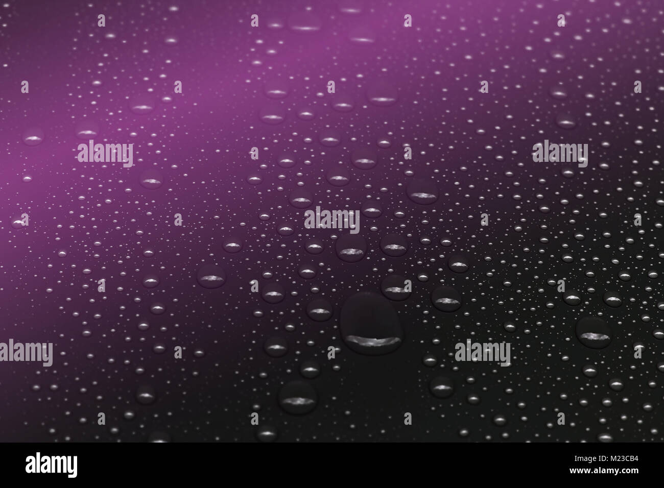 Water drops on black and violet light leak surface Stock Photo - Alamy