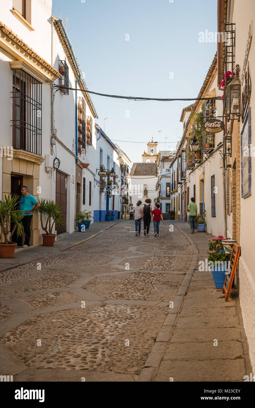 Cordoba, Spain - April 10, 2017: Old typical street in the Alcazar ...
