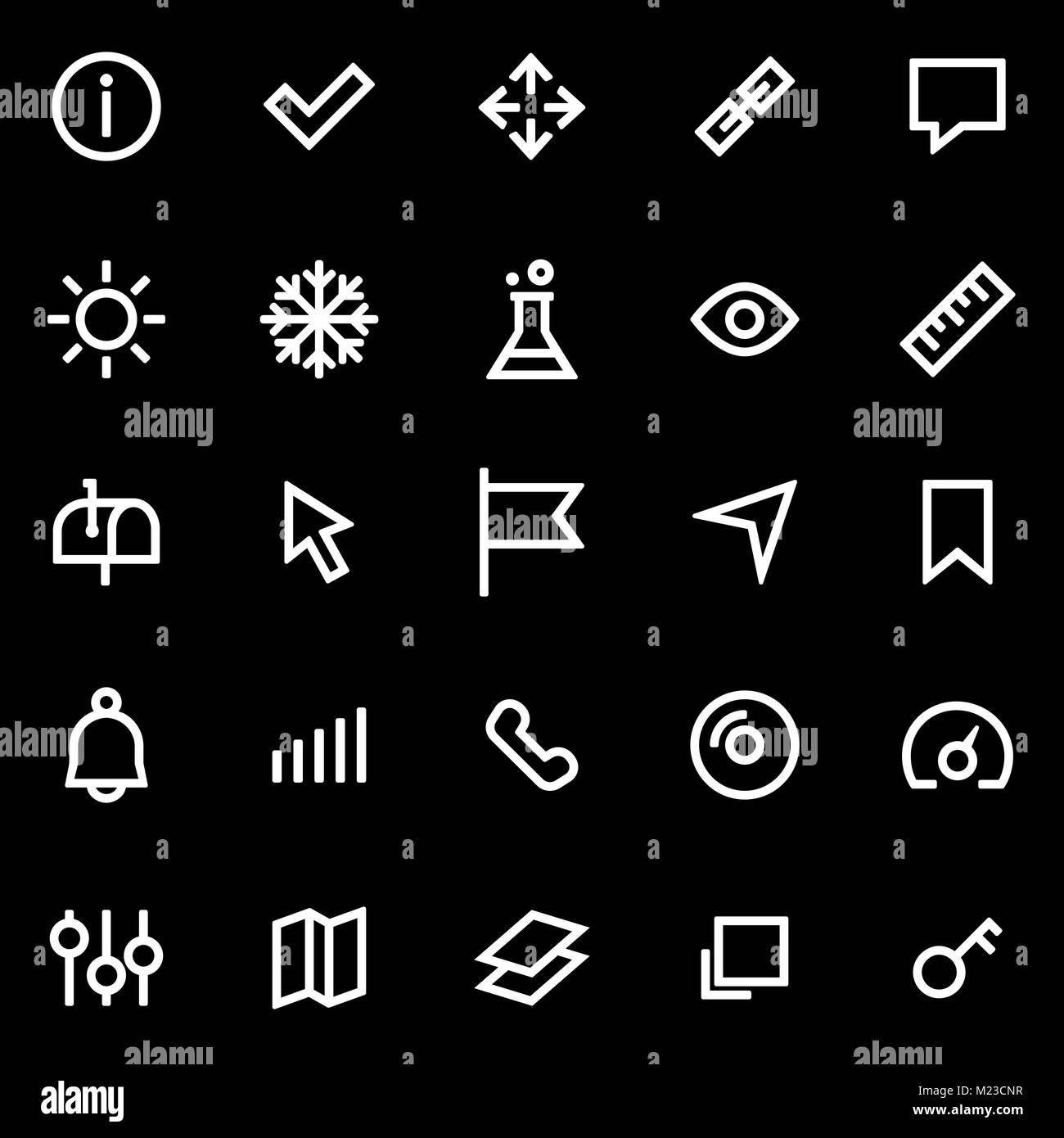 Set of icons for simple flat style ui design Stock Vector Image & Art ...