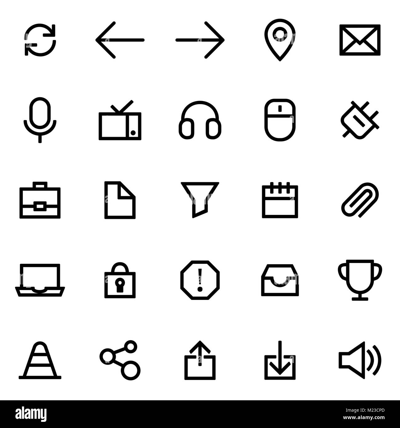 Set of icons for simple flat style ui design Stock Vector Image & Art ...