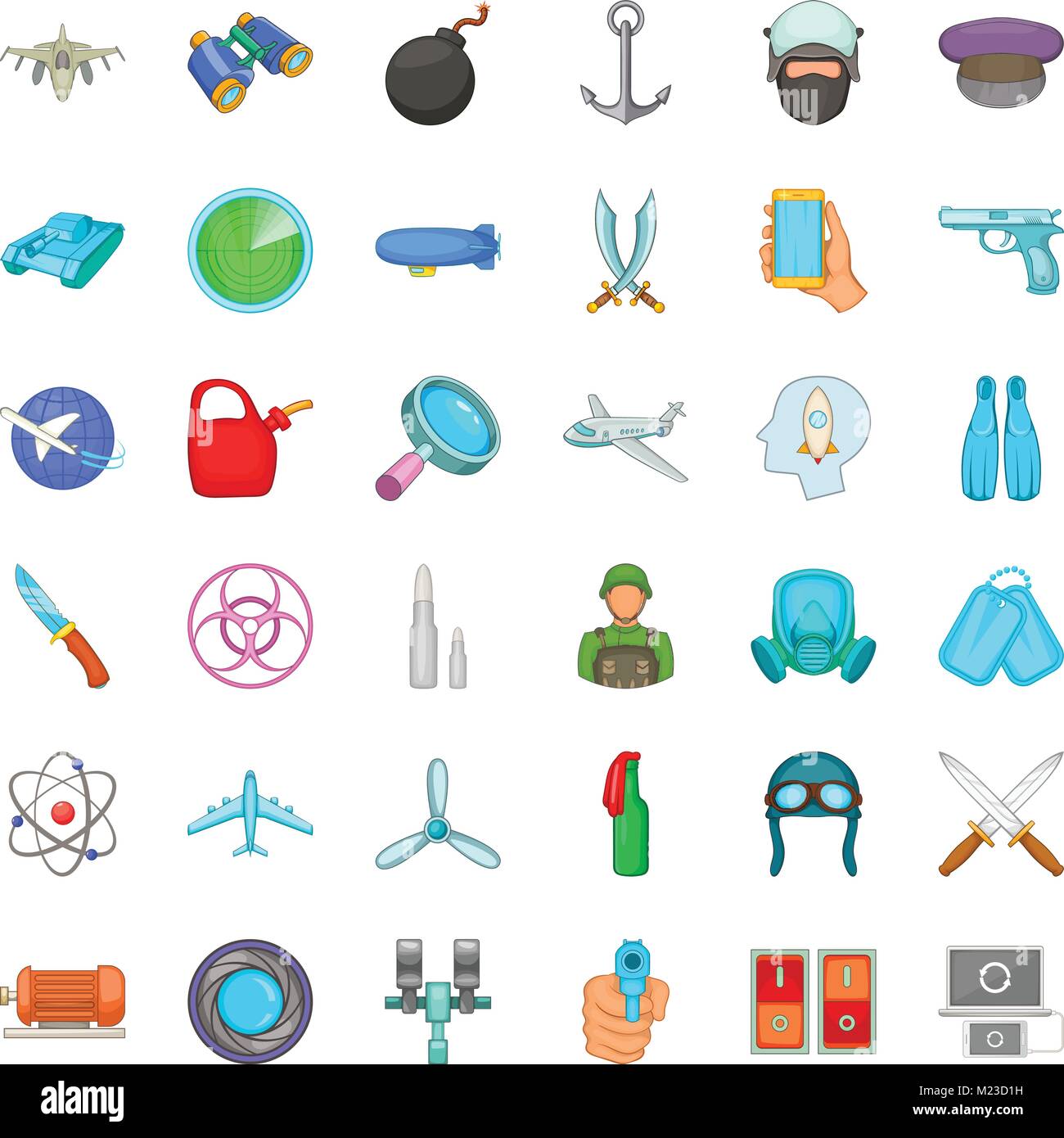 Military duty icons set, cartoon style Stock Vector Image & Art - Alamy