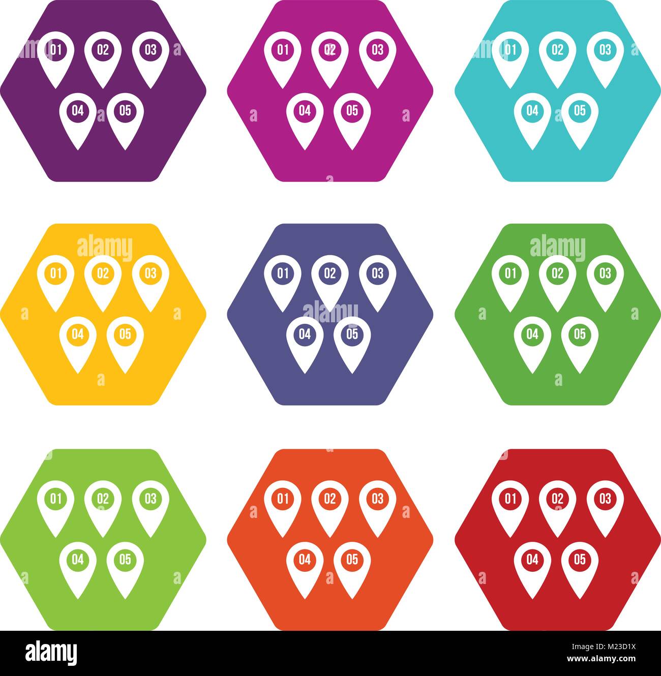 Pointer marks icon set color hexahedron Stock Vector Image & Art - Alamy