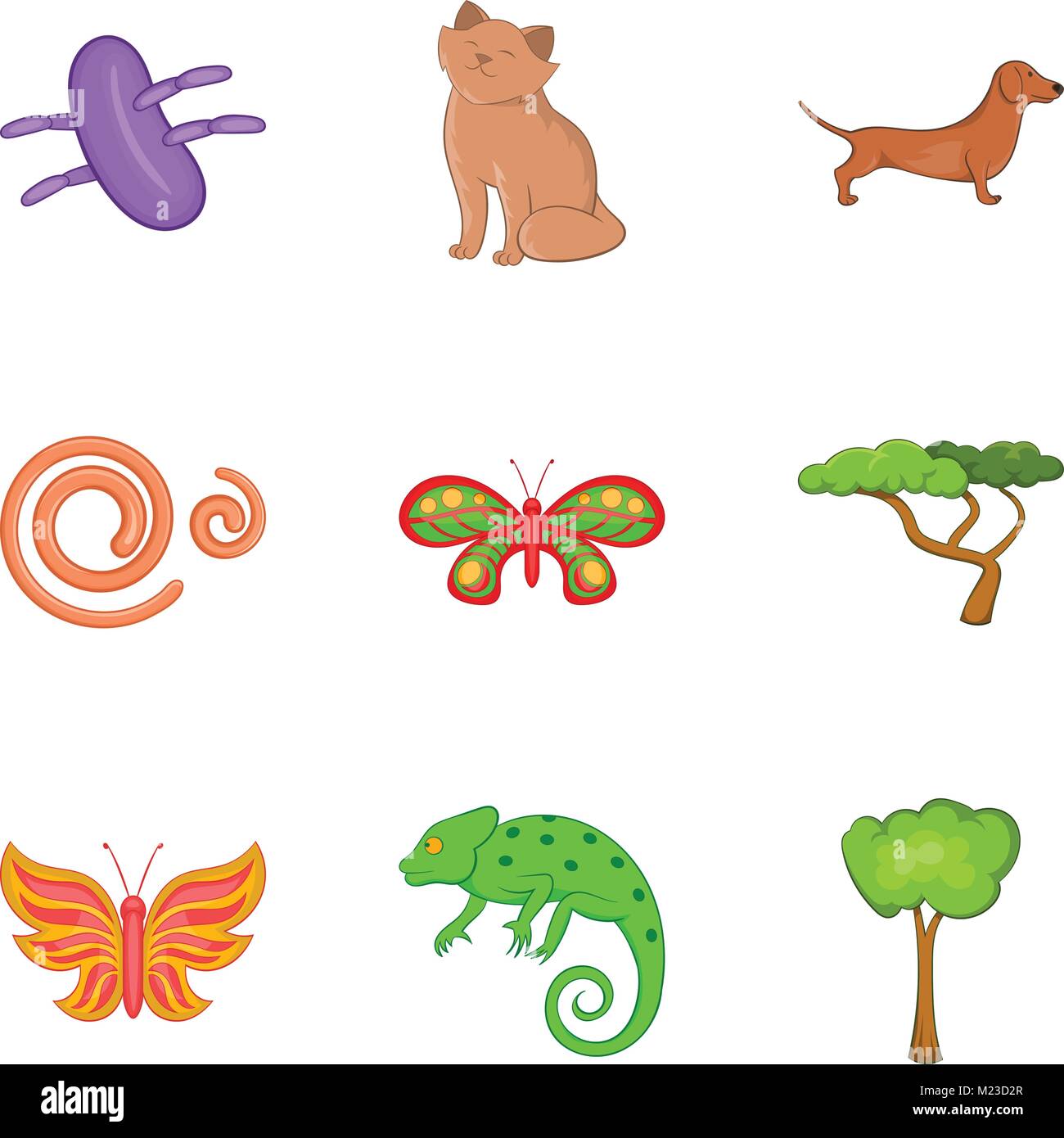 Bio world icons set, cartoon style Stock Vector Image & Art - Alamy