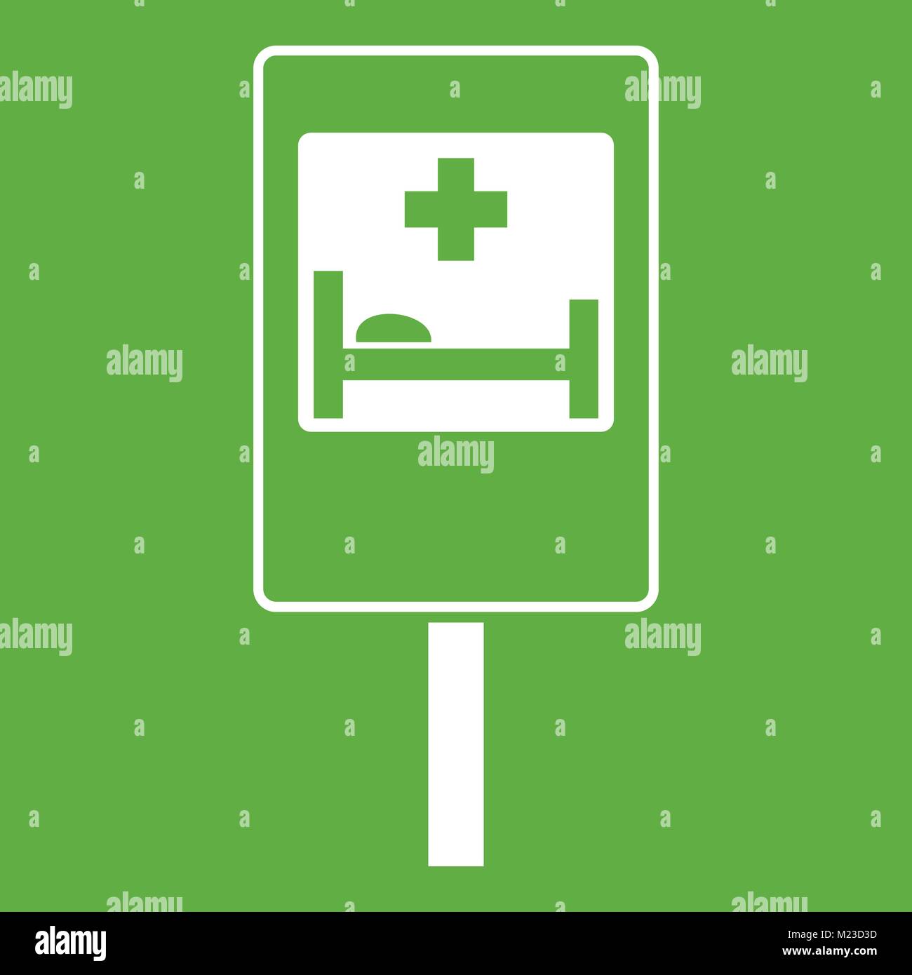 Symbol of hospital road sign icon green Stock Vector Image & Art - Alamy