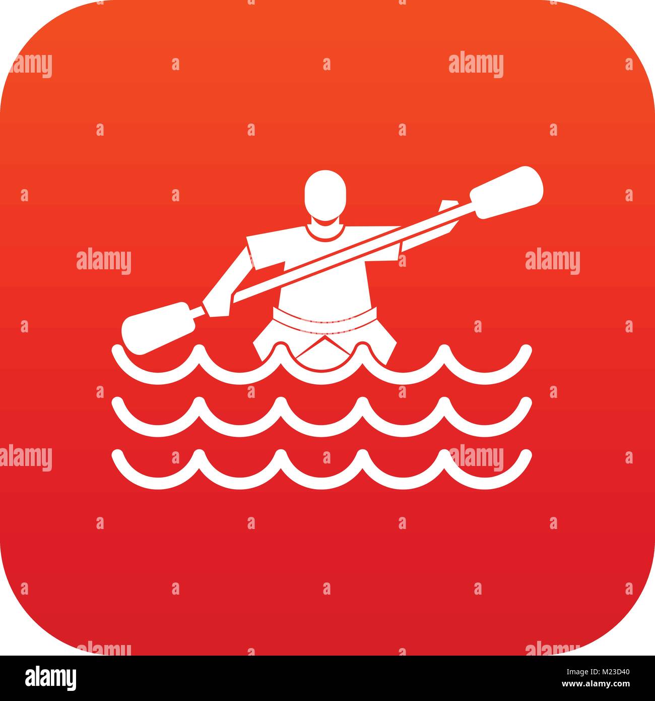Male athlete in a canoe icon digital red Stock Vector Image & Art - Alamy