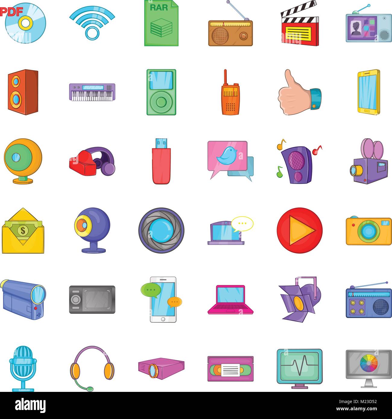 Media info icons set, cartoon style Stock Vector Image & Art - Alamy
