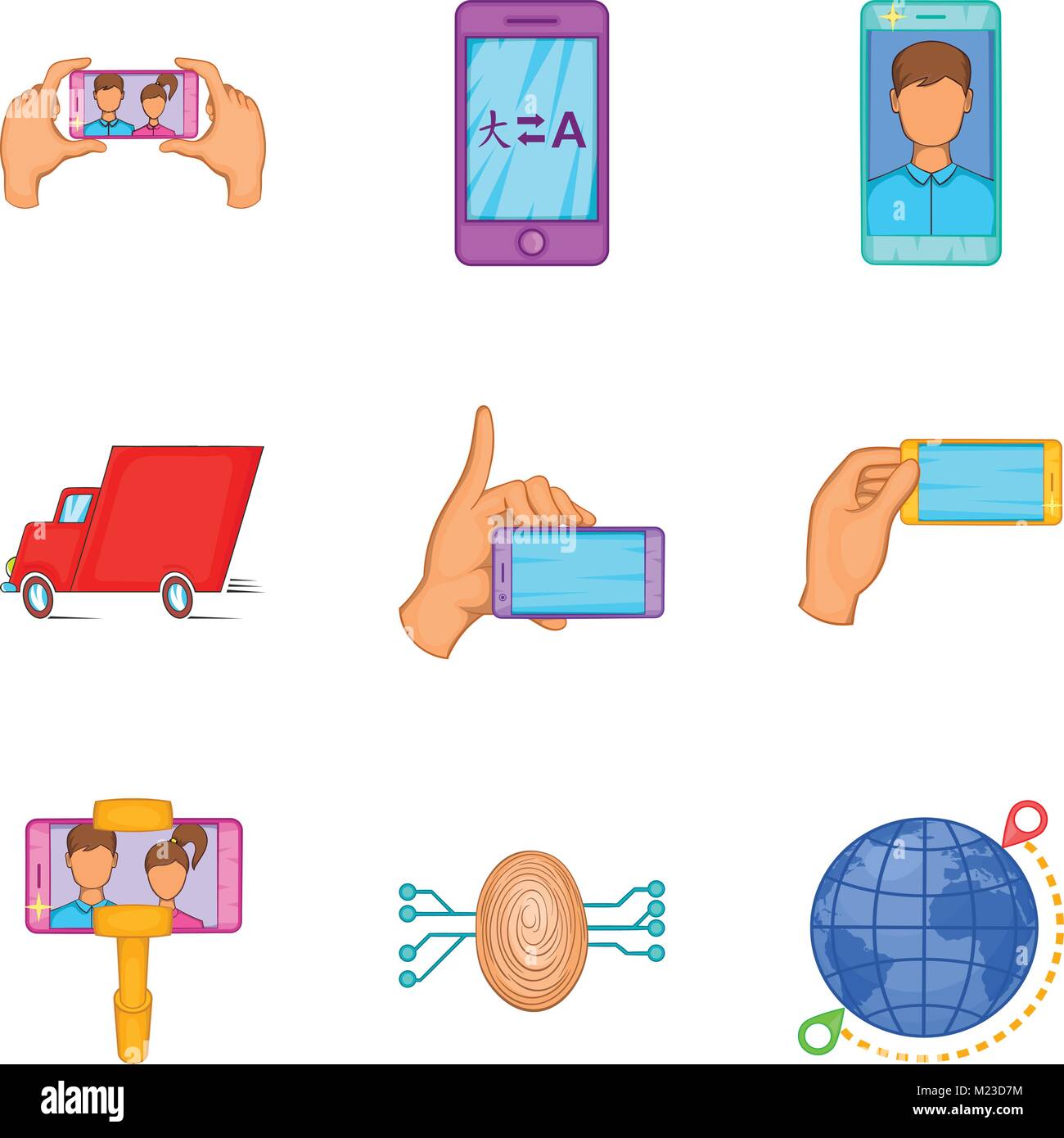 Portable computer icons set, cartoon style Stock Vector Image & Art - Alamy