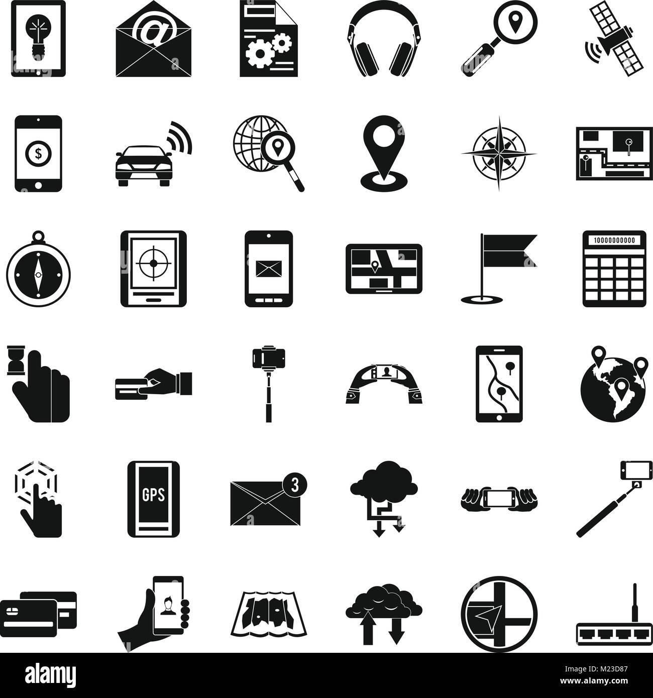 Mobile widget icons set, simple style Stock Vector Image & Art - Alamy