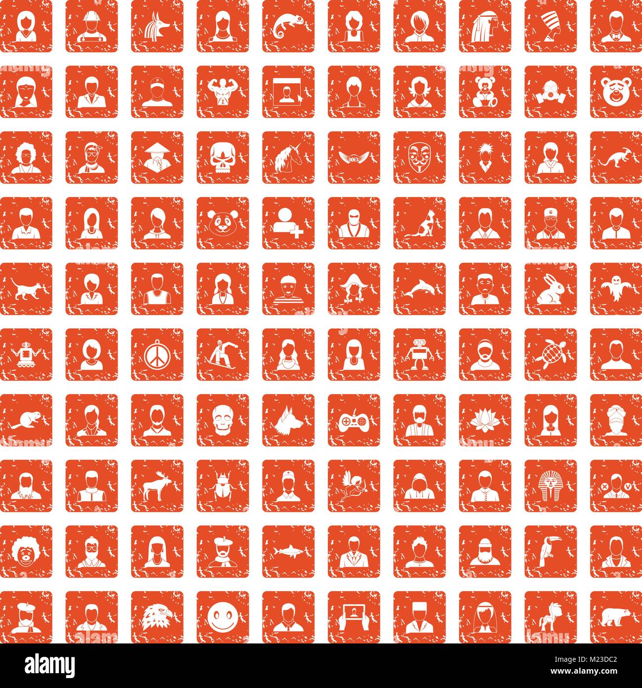 100 avatar icons set grunge orange Stock Vector Image & Art - Alamy
