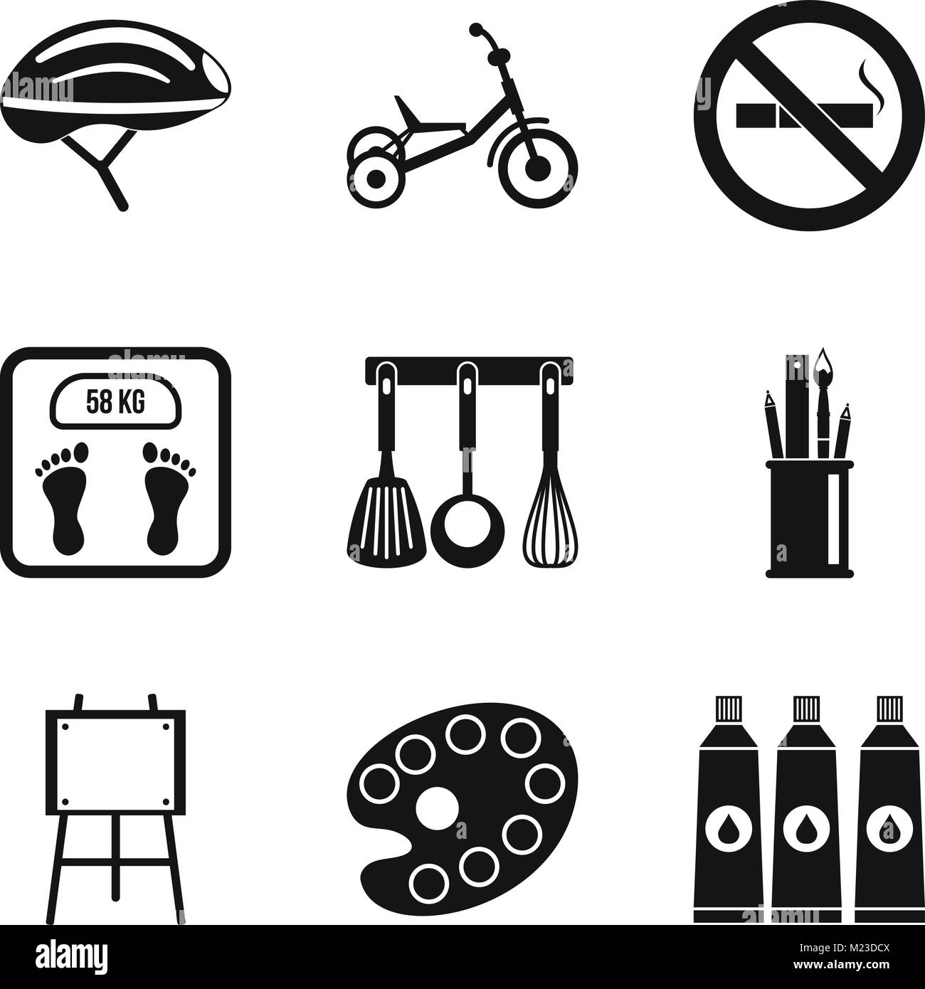 Wee icons set, simple style Stock Vector Image & Art - Alamy