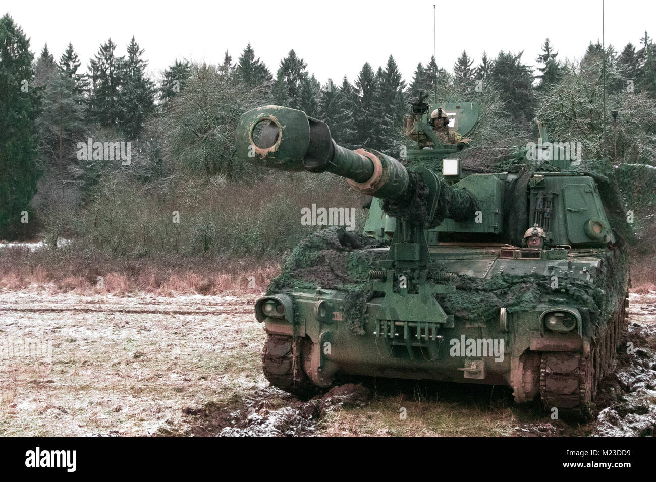 A Soldier assigned to 1st Battalion, 7th Field Artillery Regiment sit ...