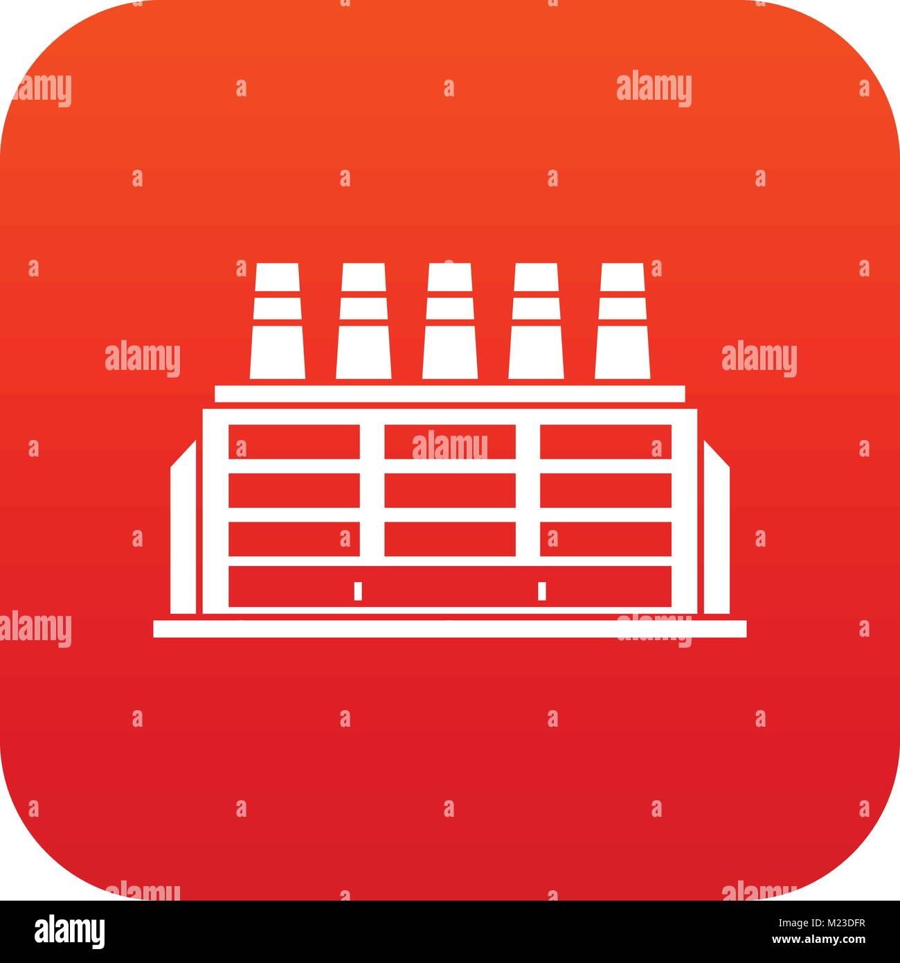 Manufacturing factory building icon digital red Stock Vector Image ...