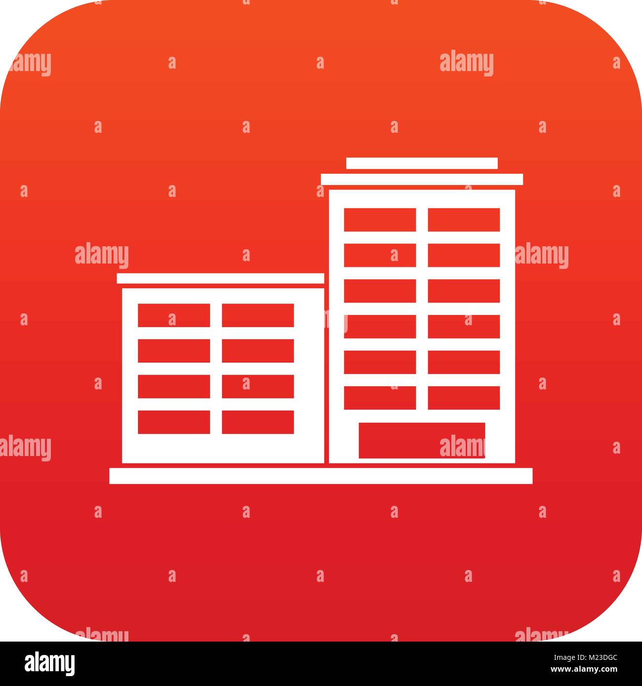 Manufacturing factory building icon digital red Stock Vector Image ...