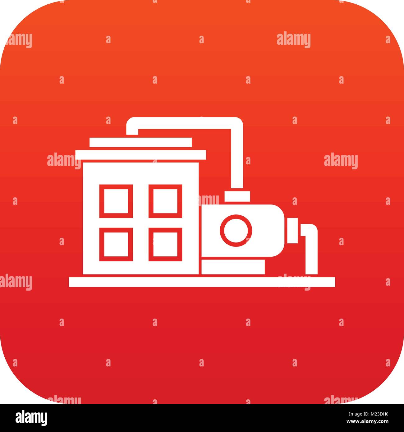 Factory building icon digital red Stock Vector Image & Art - Alamy
