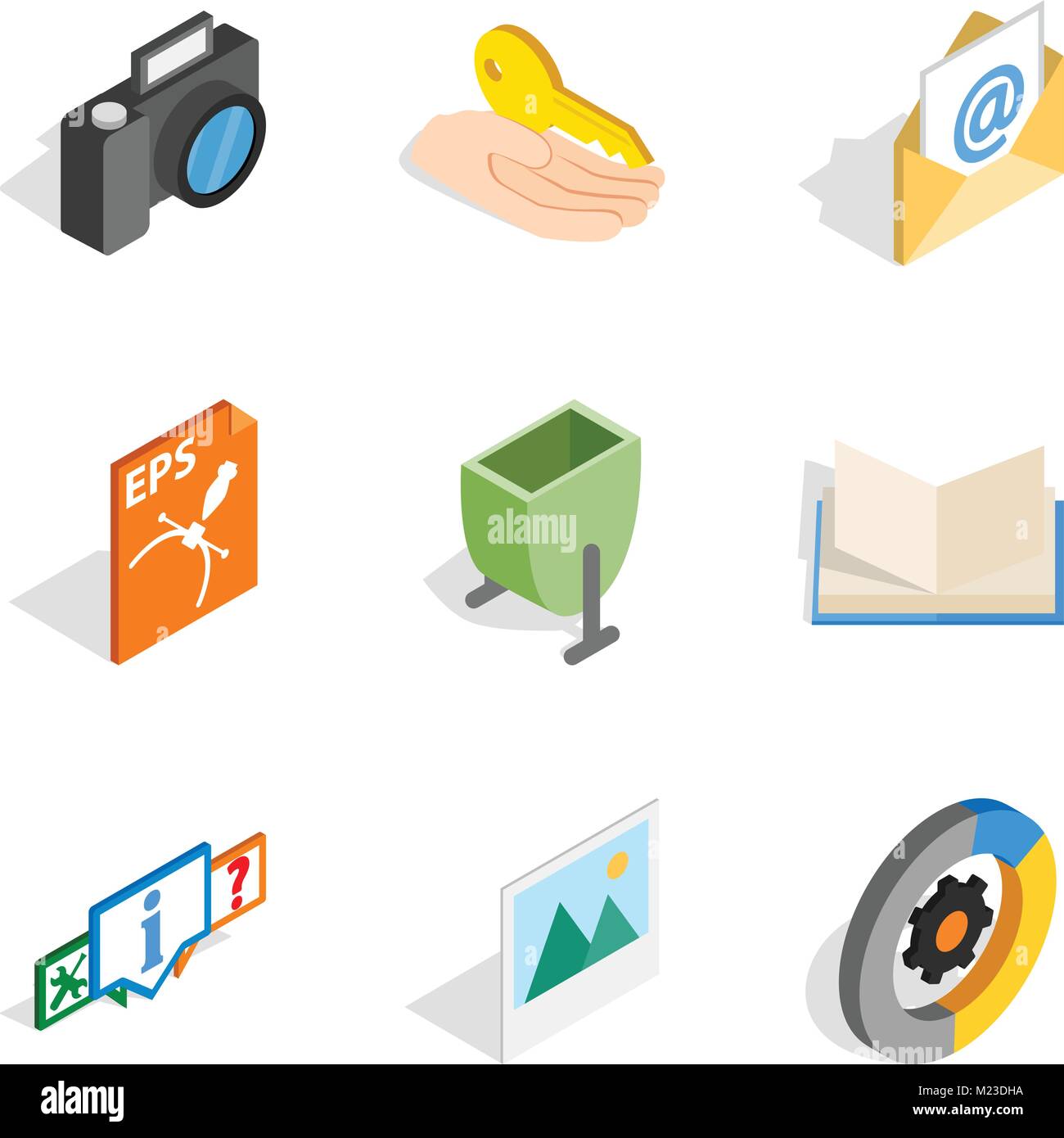 Information media icons set, isometric style Stock Vector Image & Art ...