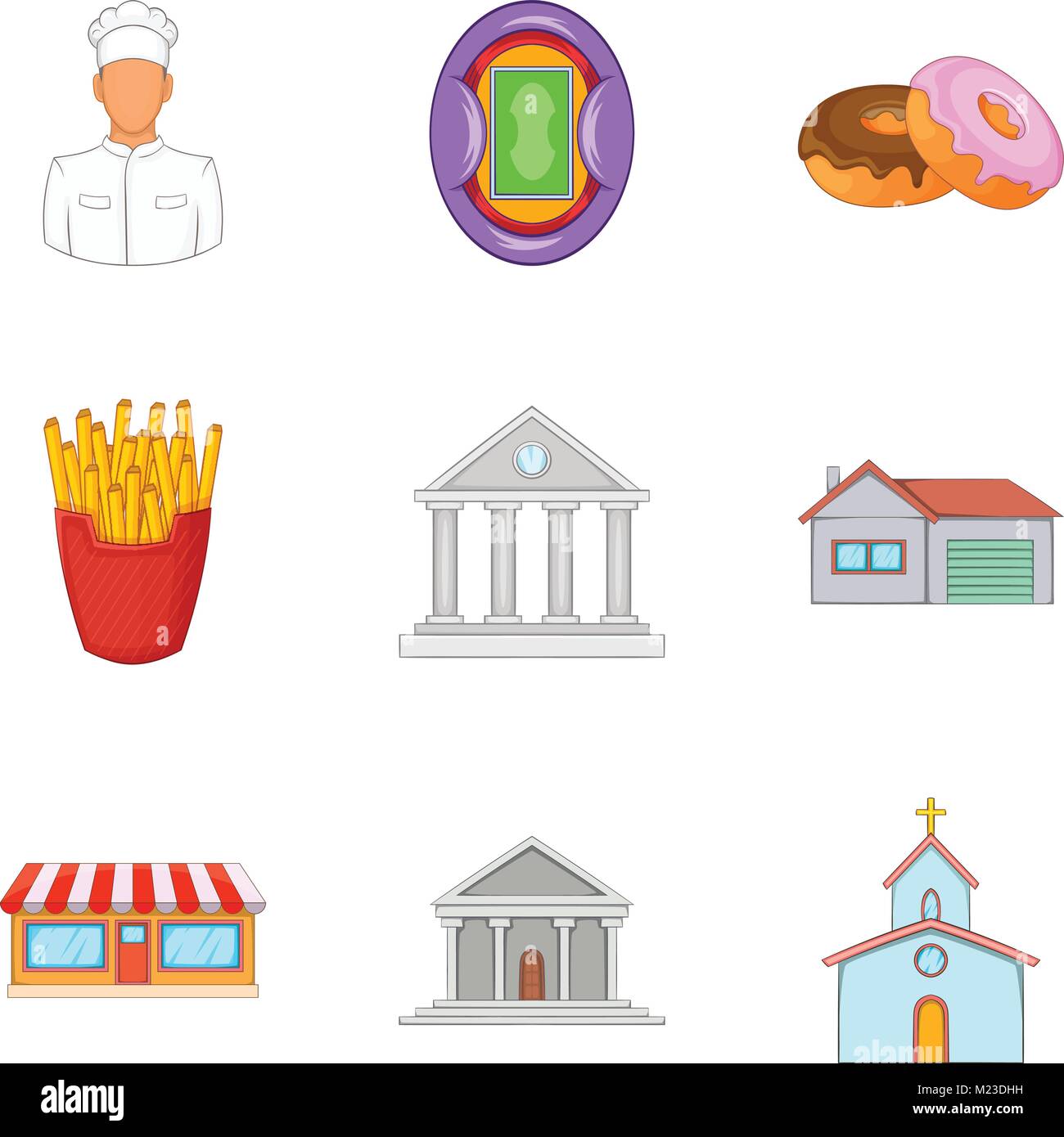 Municipal icons set, cartoon style Stock Vector Image & Art - Alamy