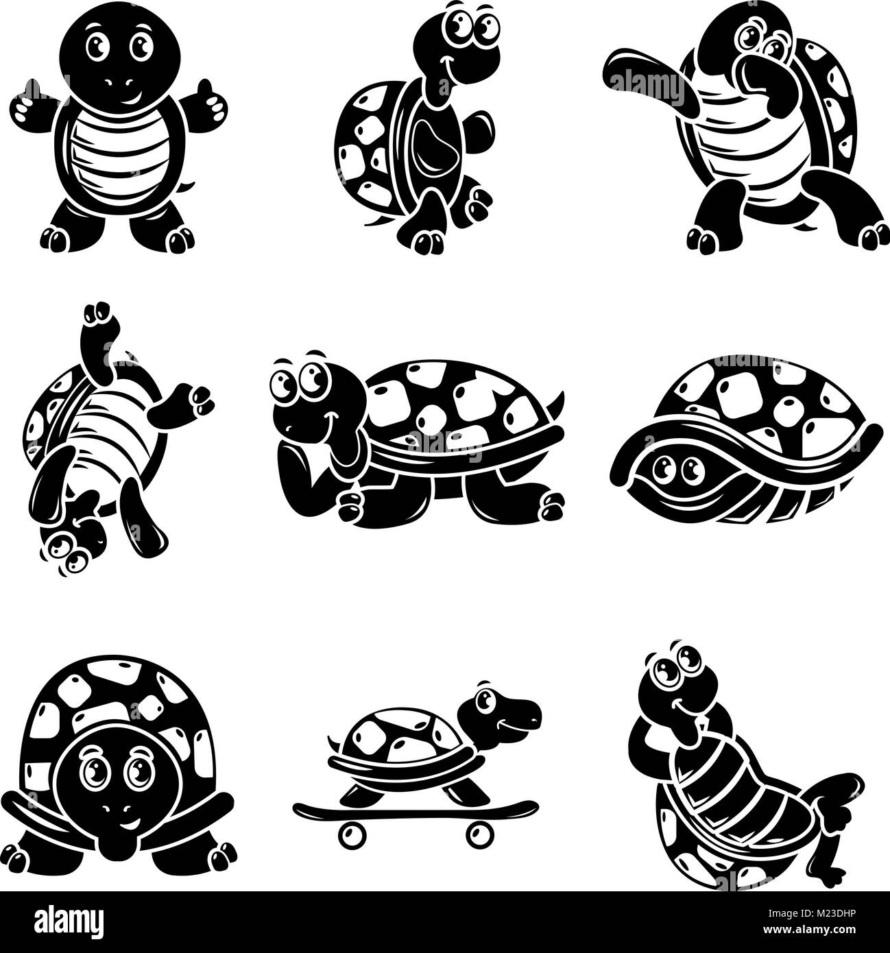Happy turtle icons set, simple style Stock Vector Image & Art - Alamy