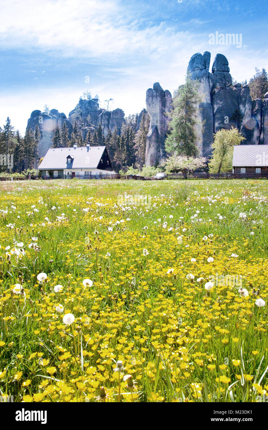 limestone Adrspach rock town - National park of Adrspach - Teplice ...