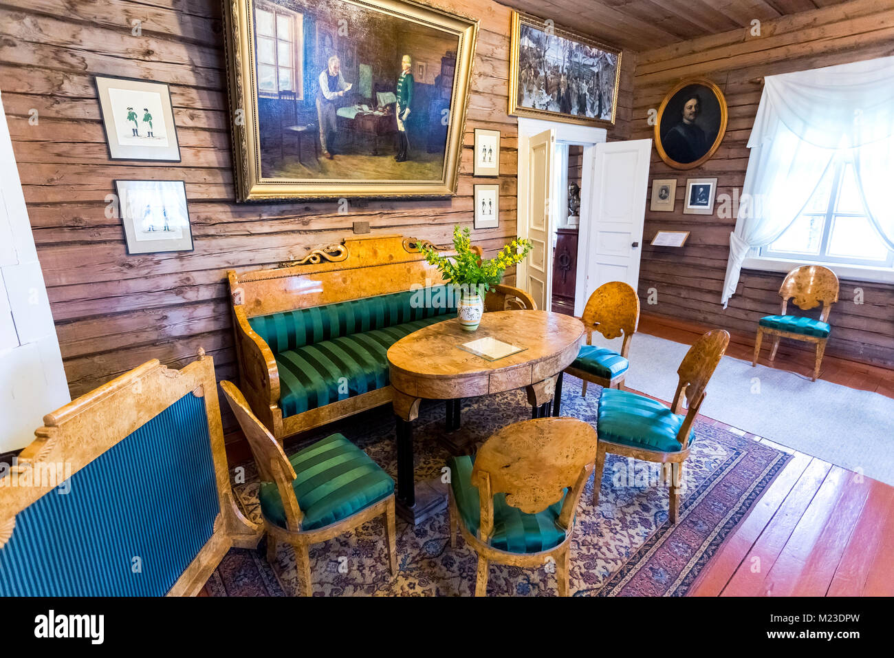 Konchanskoe-Suvorovskoe, Russia - July 22, 2017: Interior of the museum ...