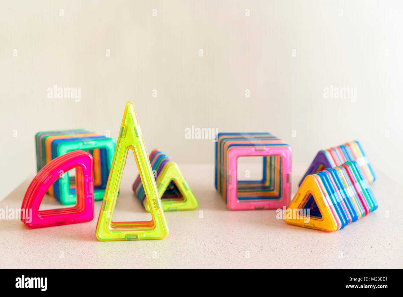 Different multi-colored geometric figures for teaching children Stock ...