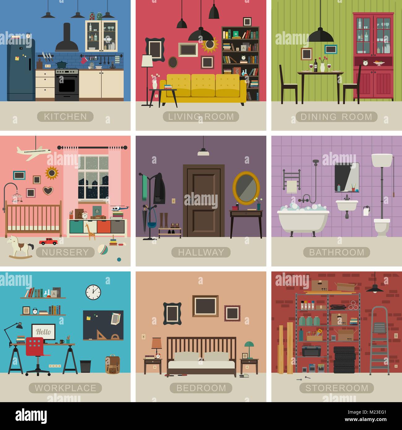 Table living room color Stock Vector Images - Alamy