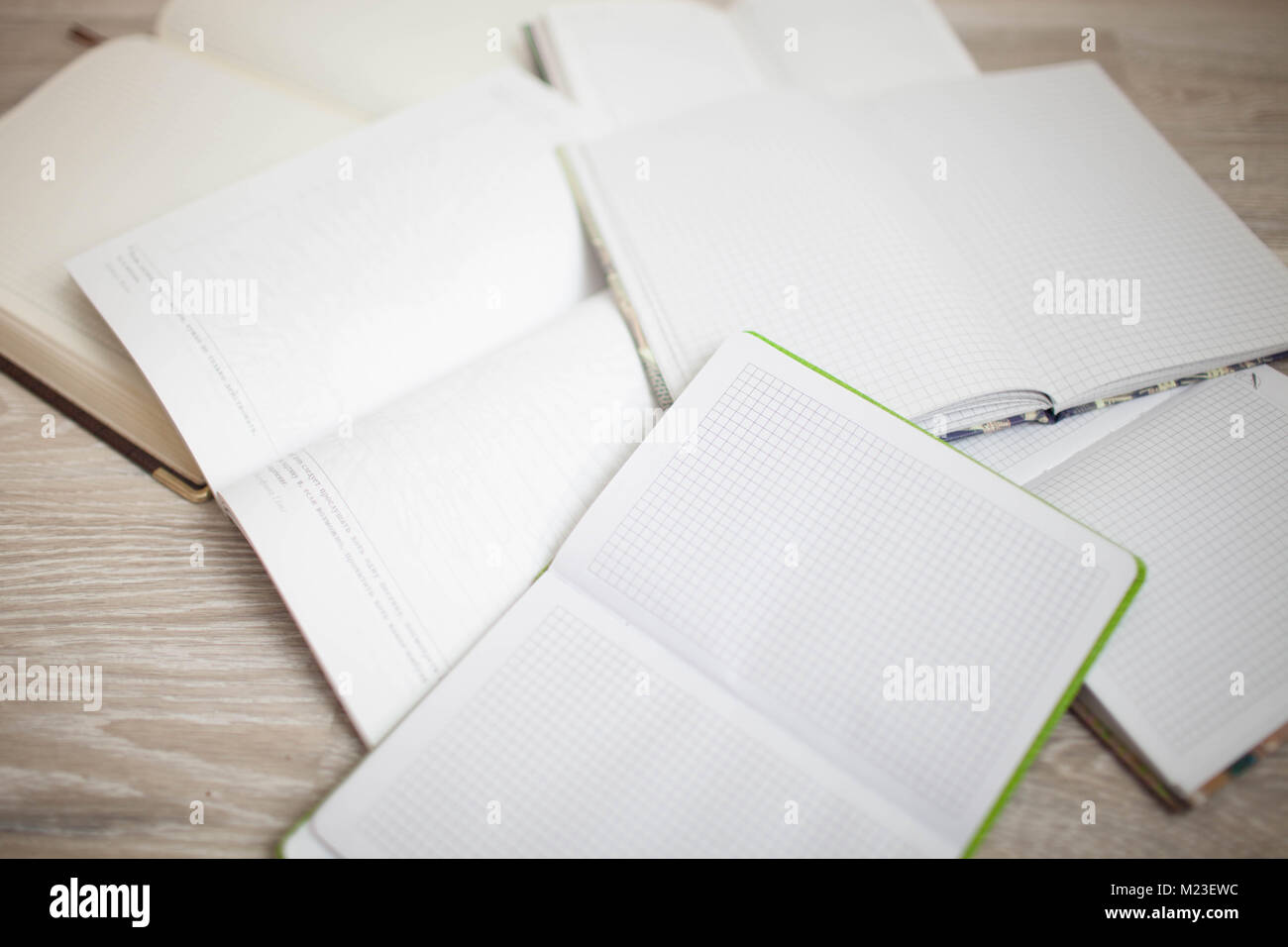 A large number of diaries and notebooks in the clear Stock Photo - Alamy