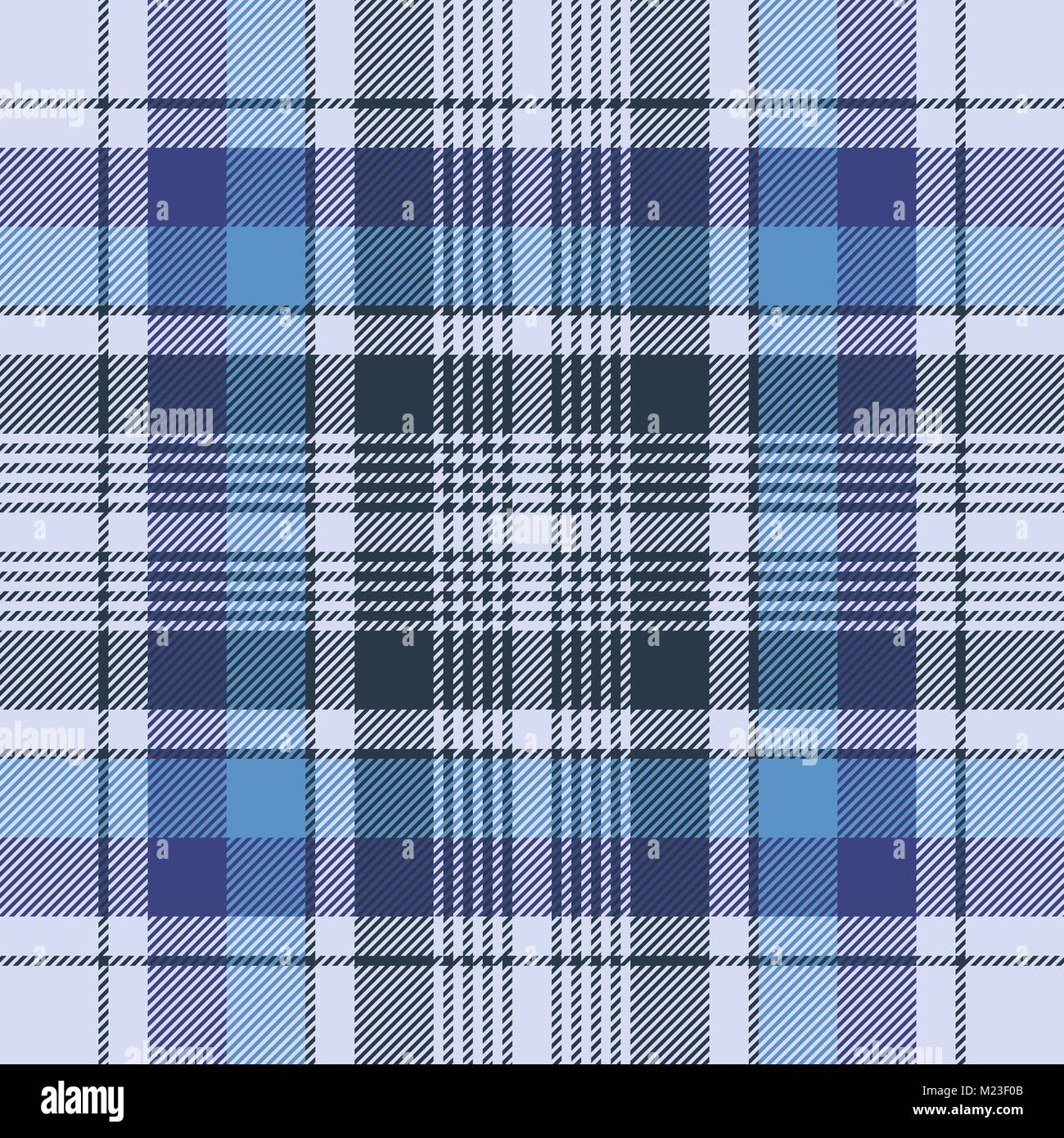 Blue tartan check plaid fabric seamless pattern. Vector illustration ...