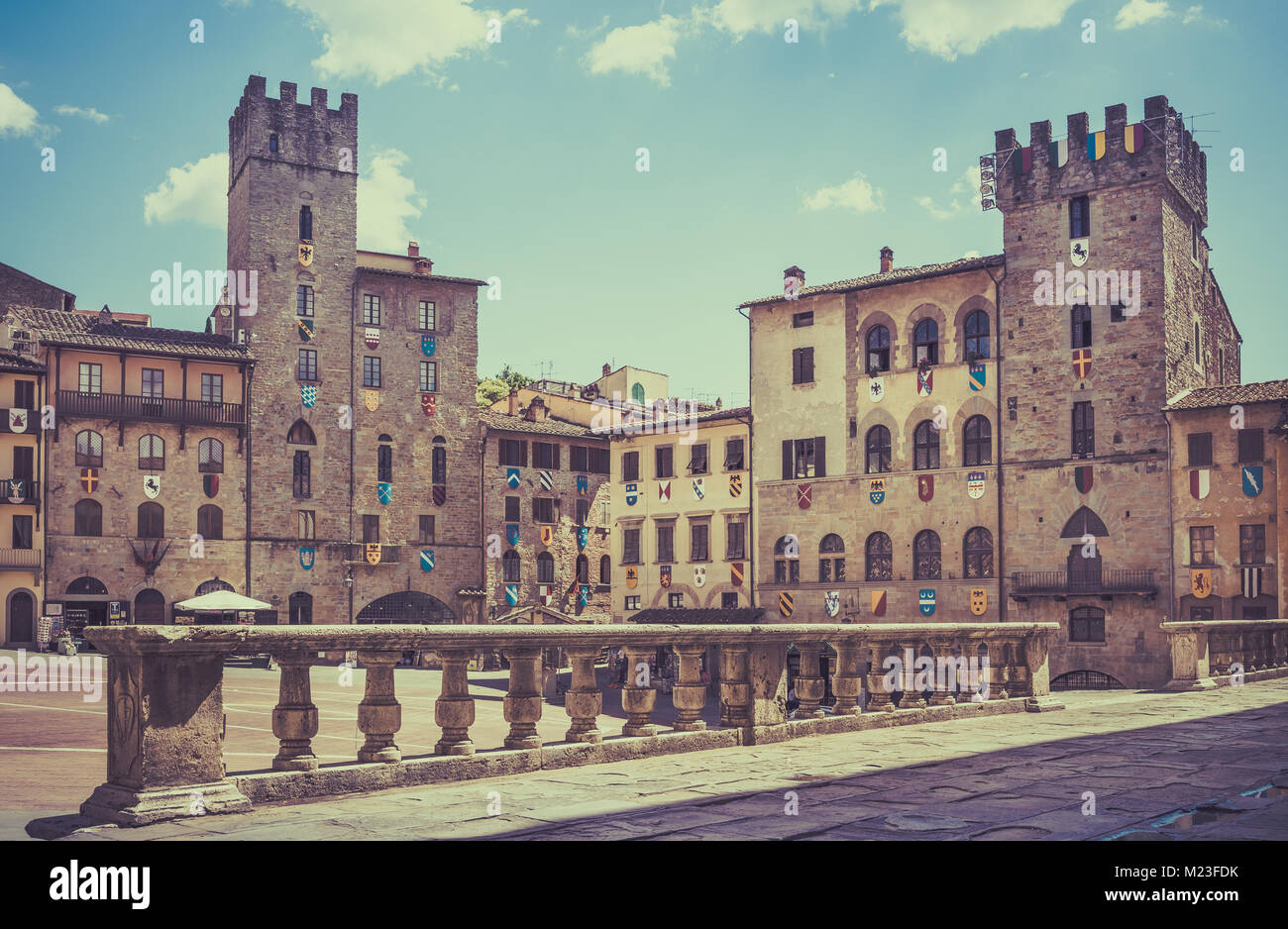 Piazza Grande the main square of tuscan Arezzo city, Italy Stock Photo - Alamy