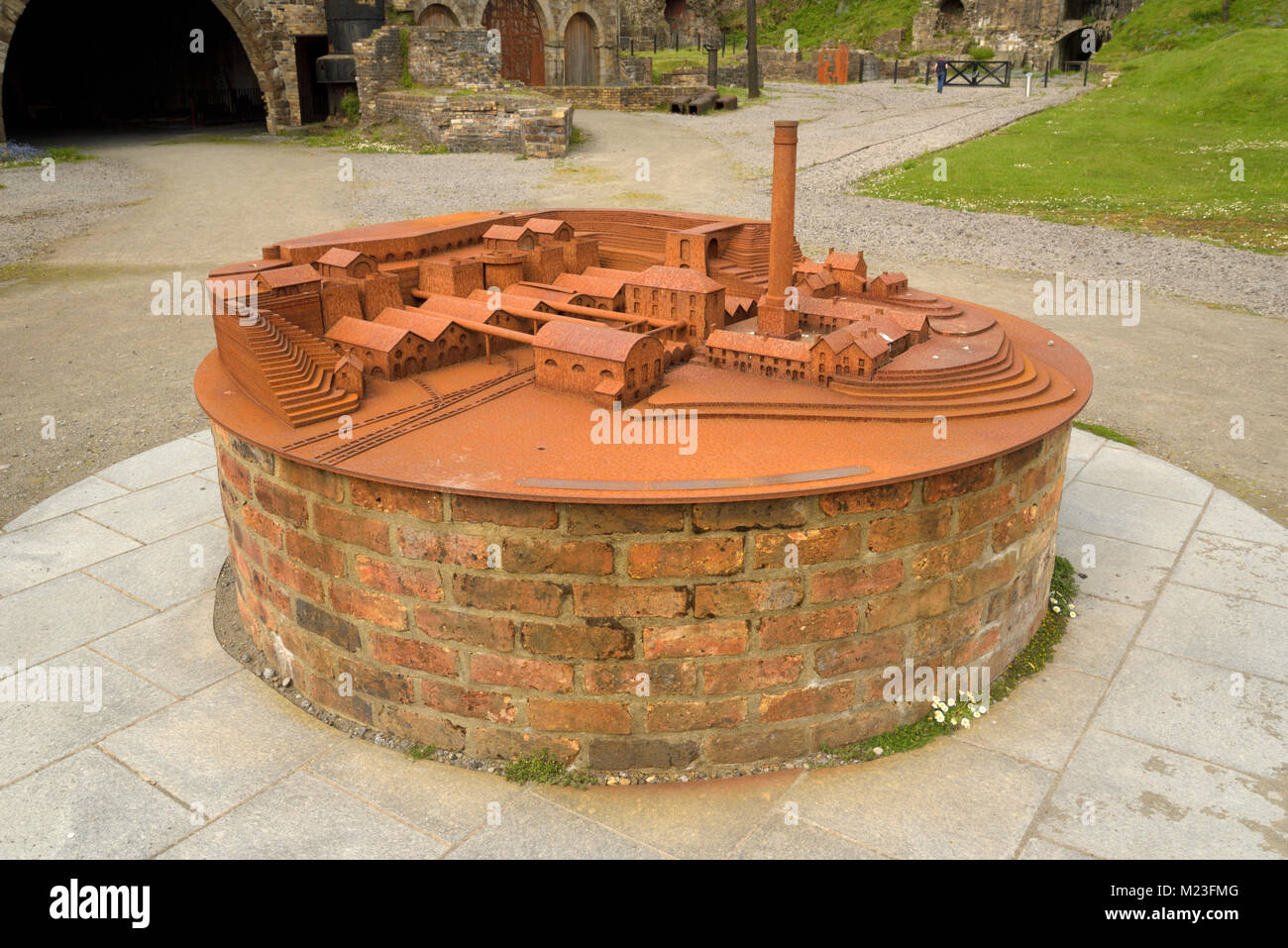 Blaenavon Ironworks, Metal Model of the Original Ironworks Stock Photo ...