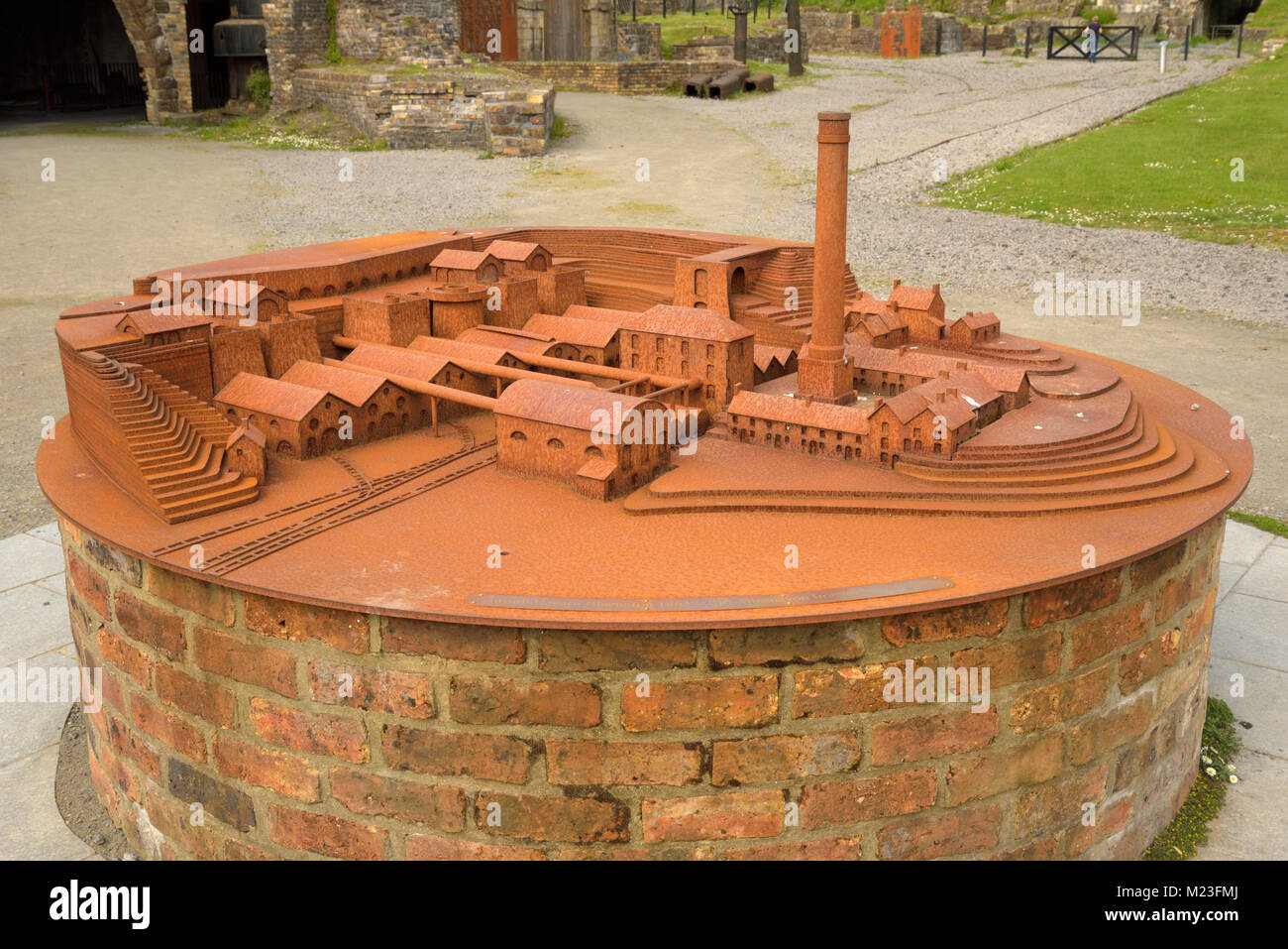 Blaenavon Ironworks, Metal Model of the Original Ironworks Stock Photo ...