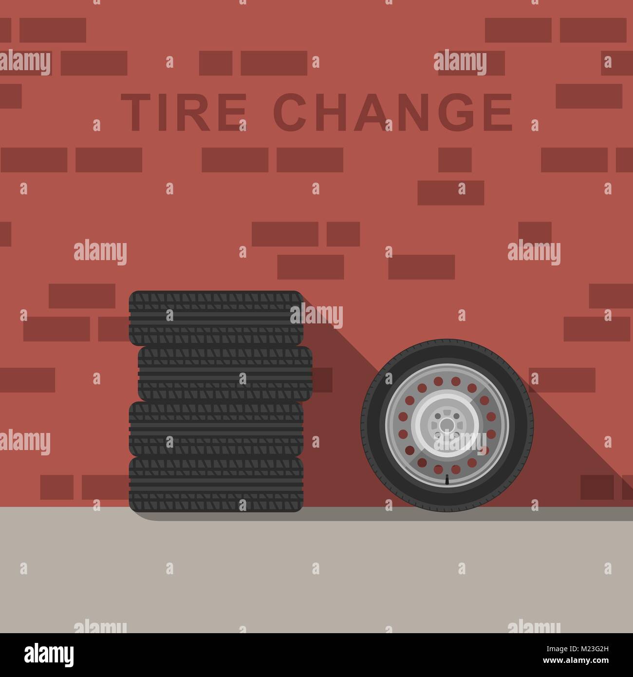 Garage interior with wheels and tire Stock Vector Image & Art - Alamy
